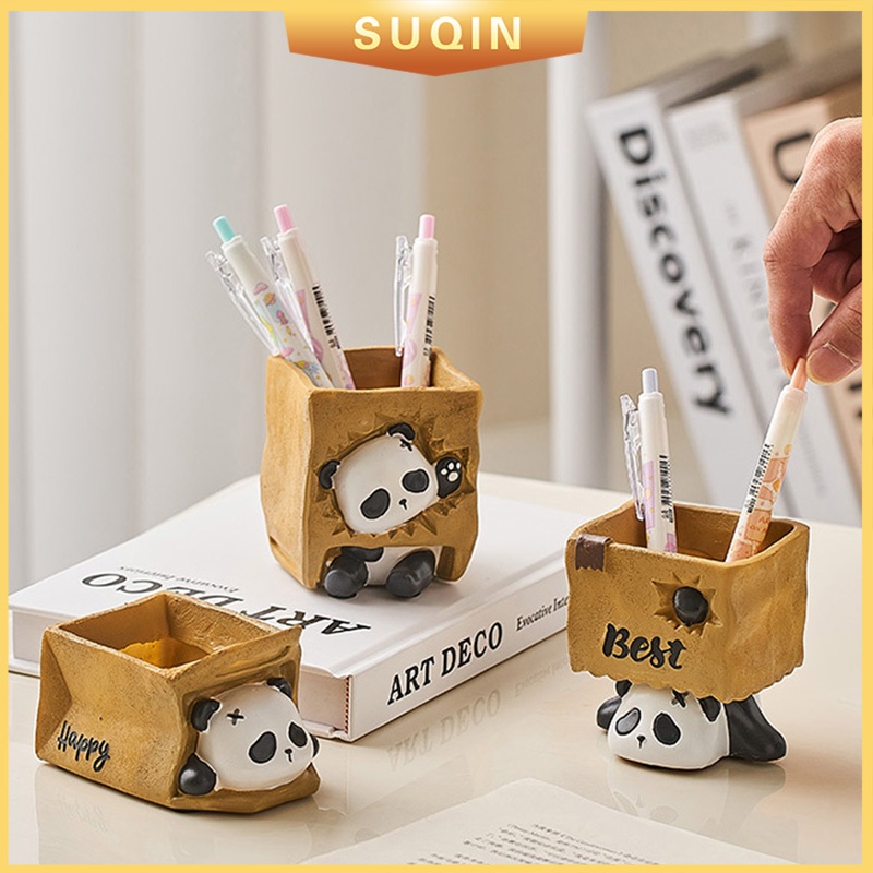 [COD] Creative panda pen holder storage office student desk decoration ...