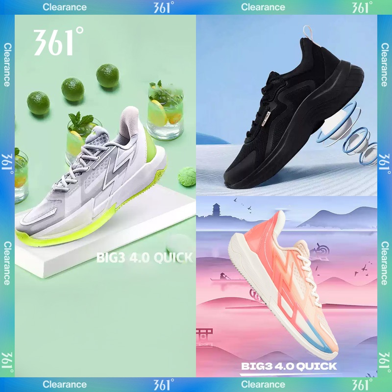 【Clearance】361 Degrees Men Women Running shoes Basktball Shoes Big3 4.0 ...