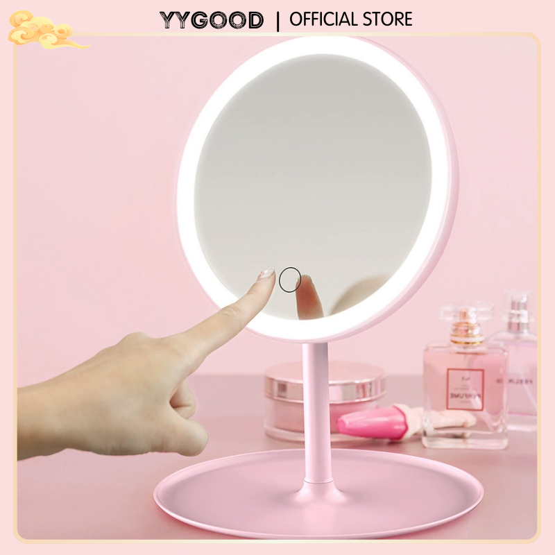 3 Color LED Makeup Mirror Vanity Mirror Desktop Adjustable Mirror ...