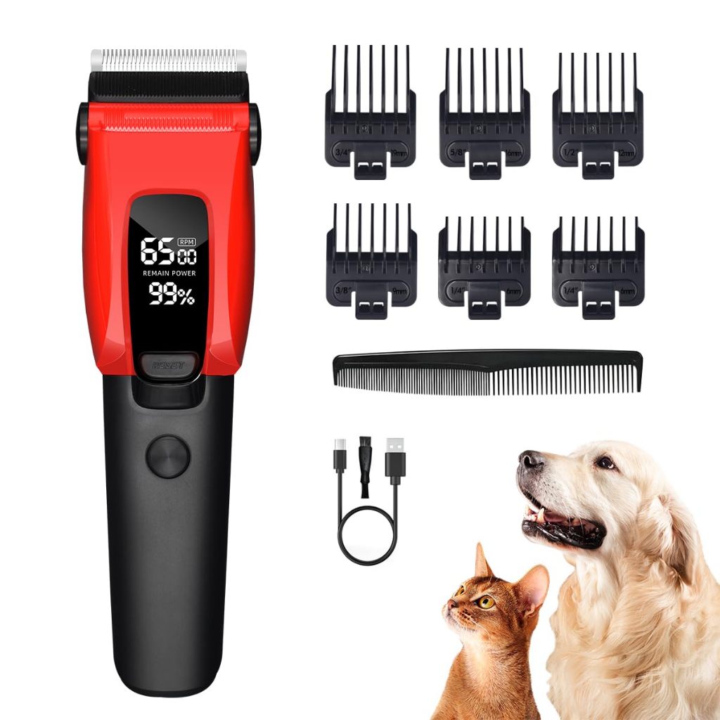 Dog Hair Clipper Beauty Set, with LED Display, Three-Speed Low Noise ...
