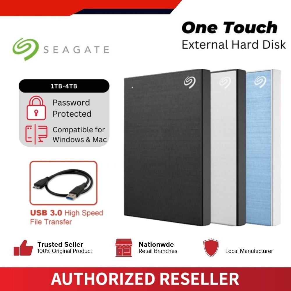 The Seagate Original 1TB 2TB External Hard Drive, One Touch with USB3.0 ...