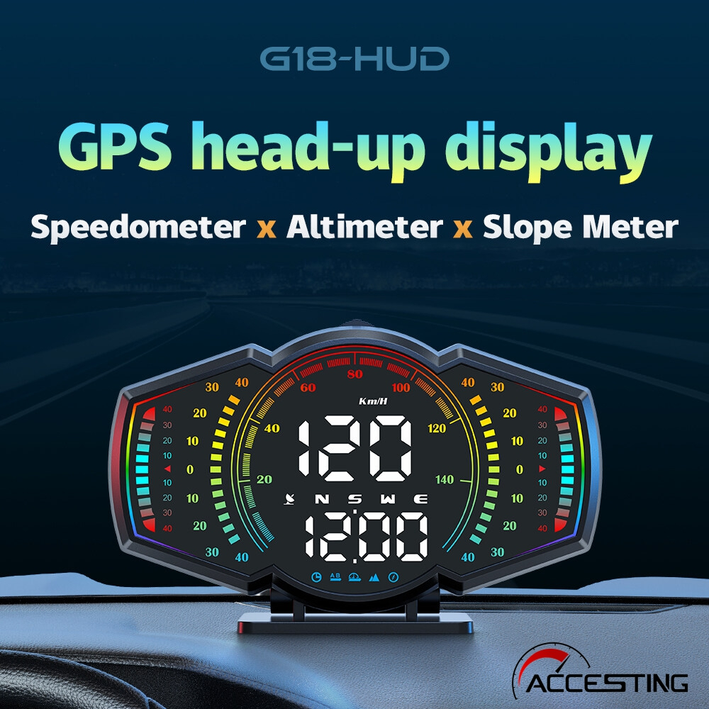 G18 HUD Car Display Slope Meter Smart GPS Speedometer with Alarm Car ...