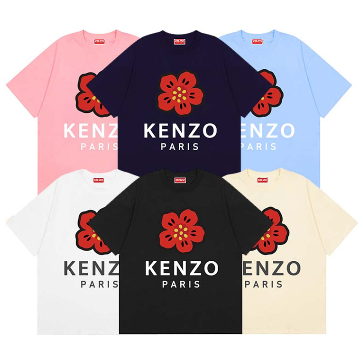 Kenzo Takada's chest flower LOGO2024 summer new product floral short sleeved shirt 'BOKE FLOW' T ...