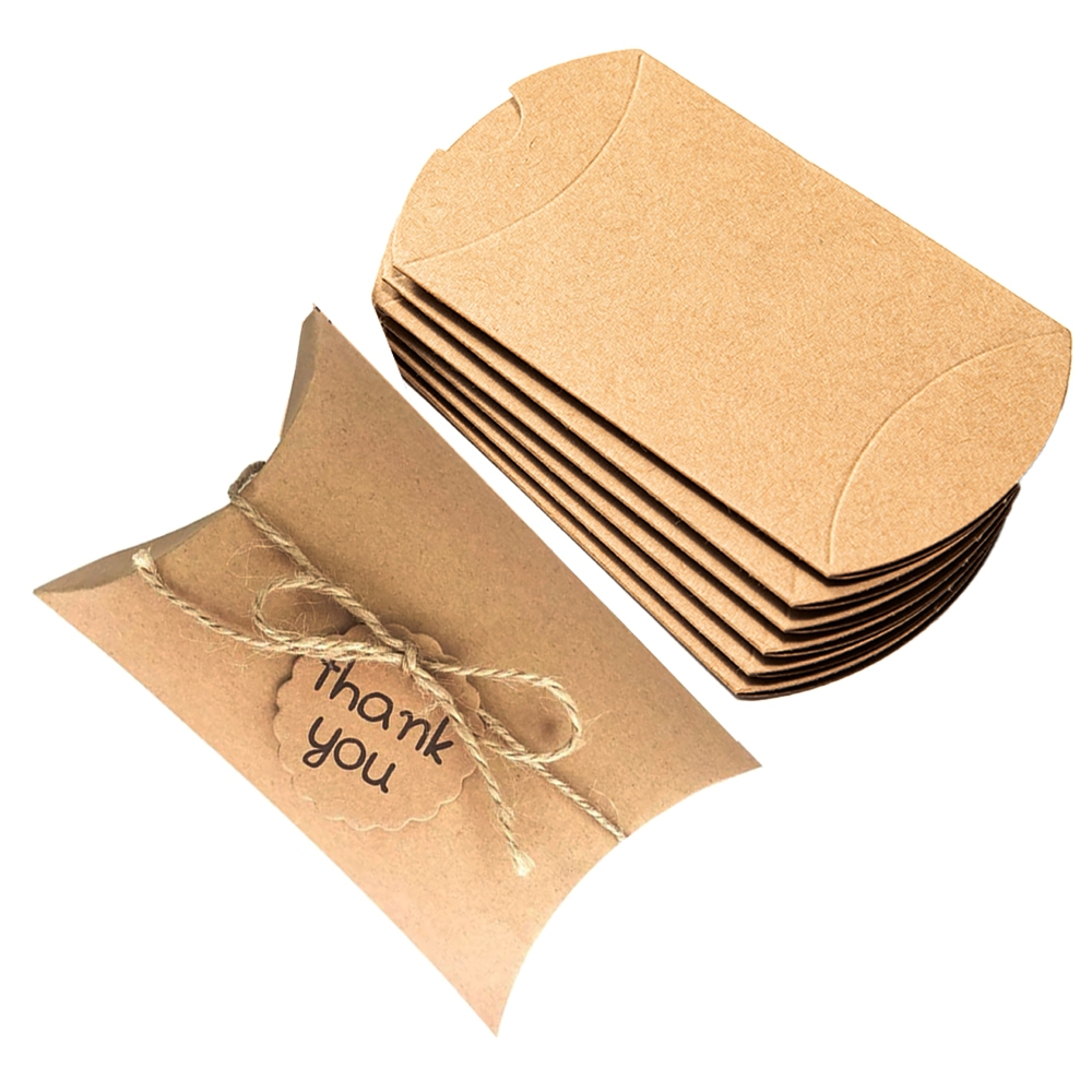 10/50pcs 5.5x10cm Kraft Pillow Boxes, Small Pillow Boxes Mini Pillow ...