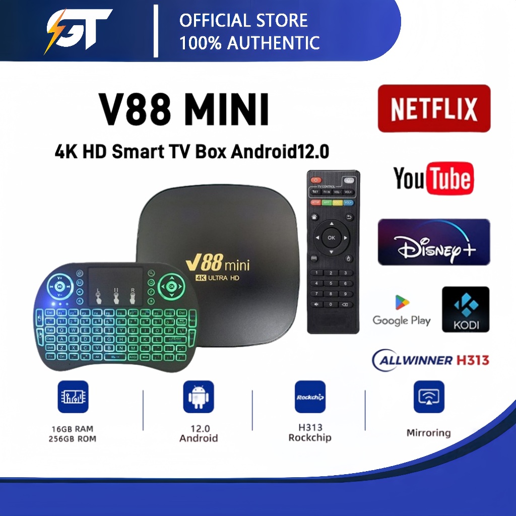 V88 Smart Android Box 4K 8+128GB Android 12 Ultra High Definition Smart ...