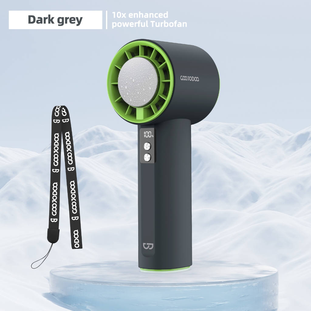 GOOJODOQ 4000 mAh Turbo Jet Mini Fan Rechargeable Handheld Portable Strong Wind High-Speed ...