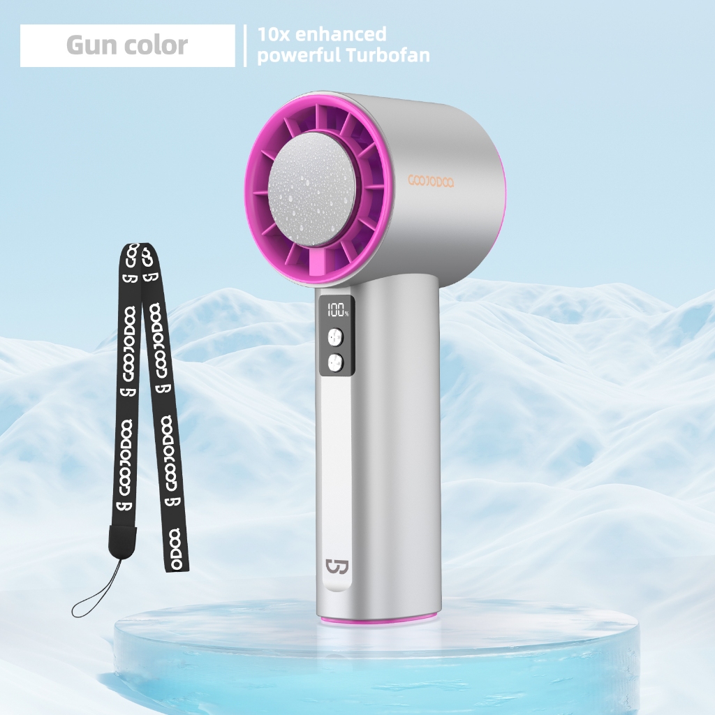 GOOJODOQ 4000 mAh Turbo Jet Mini Fan Rechargeable Handheld Portable ...
