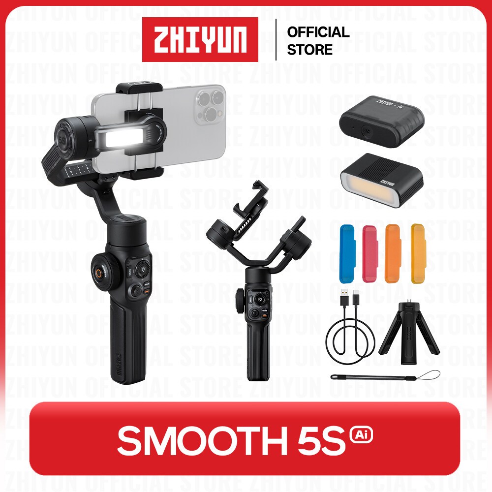 ZHIYUN Smooth 5S AI Gimbal Stabilizer for Smartphone 3-Axis Phone ...