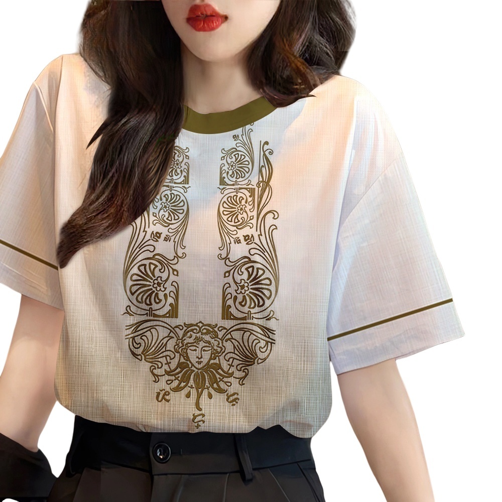 Modern ASEAN Barong Traditional T Shirt Women Short Sleeve Vintage ...