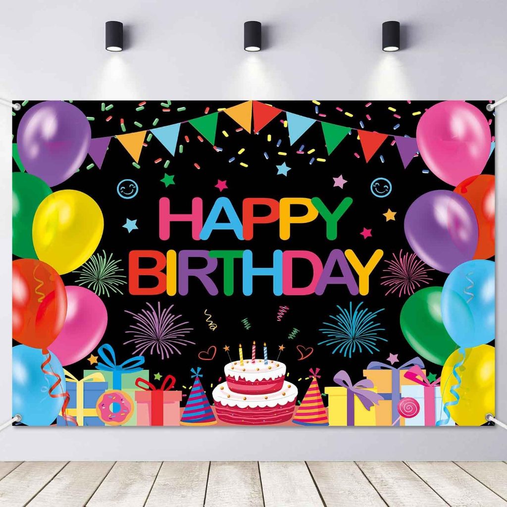 Happy Birthday Banner Colorful Birthday Party Decorations Happy ...