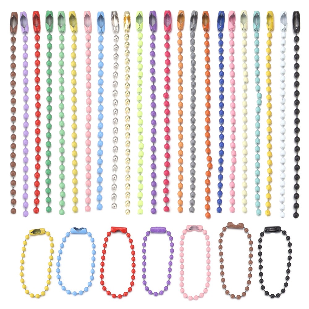 St. kunkka 10Pcs 10-12cm Metal Colored Ball Bead Chains fits KeyChain ...