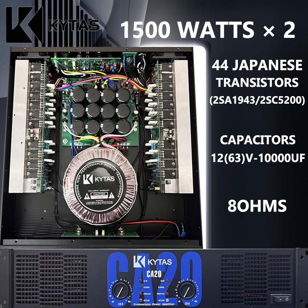 KYTAS CA20 professional power amplifier two-channel 1500W high-power 8 ohm power amplifier ...