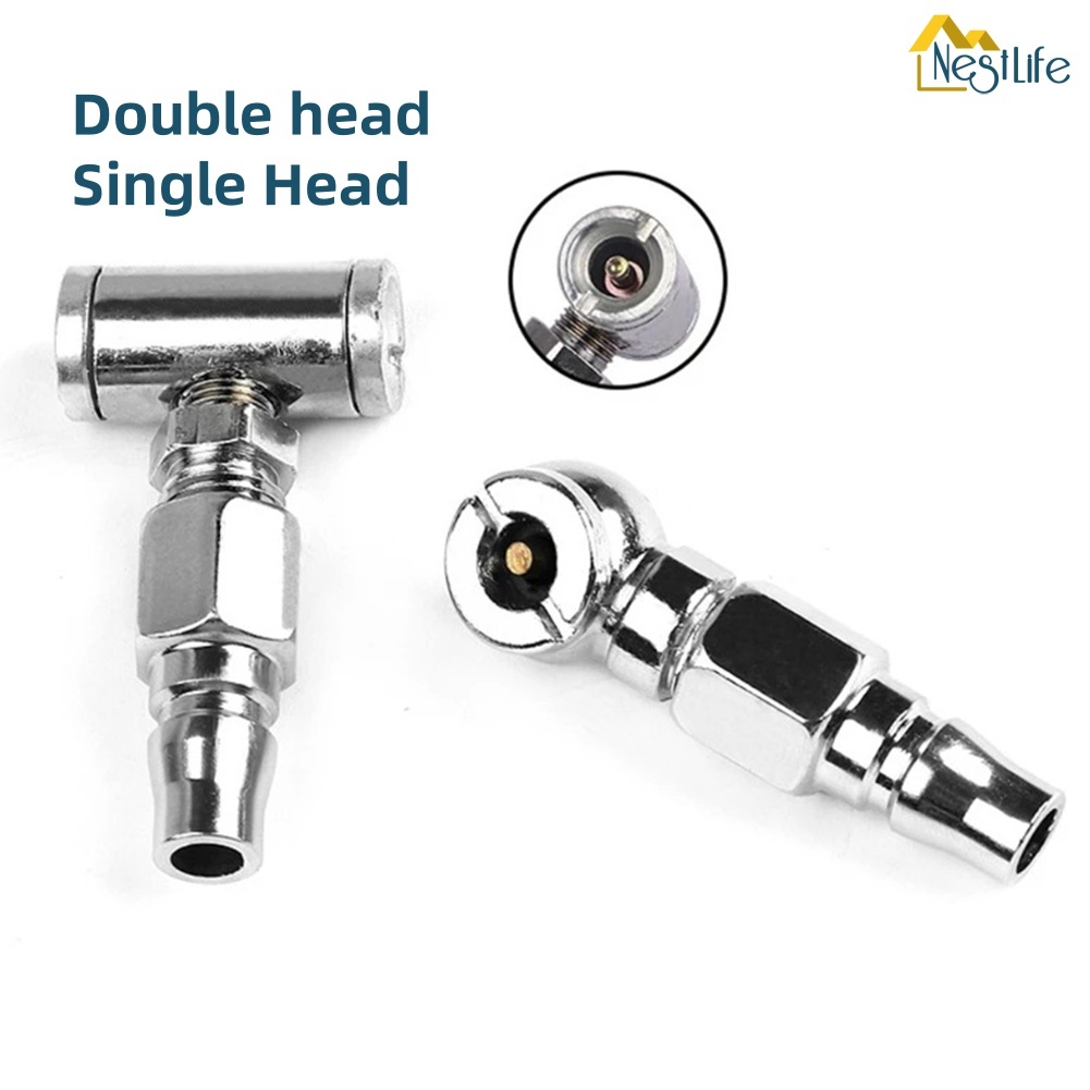 Heavy Duty Air Chuck Tire Inflator Nozzle Double head Nozzle Dual ...