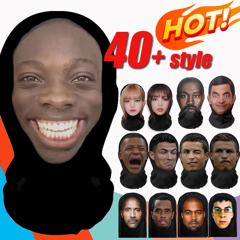 3D Ronaldo Perspective Pattern Full Face Mask Cosplay Role Funny ...