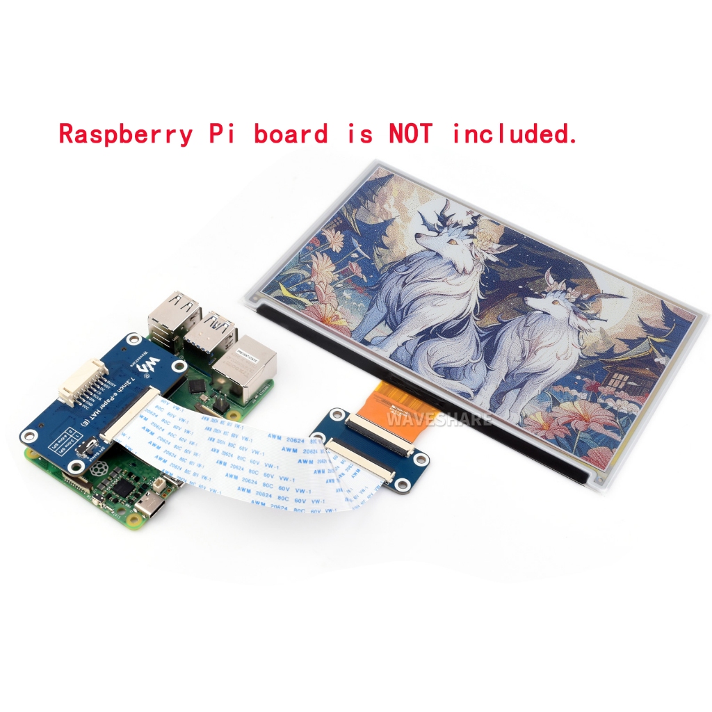 7.3inch Full-Color E6 E-Paper Eink Expansion Board for RPI RasPi Raspberry Pi 0 Zero 2 W 3 Model ...