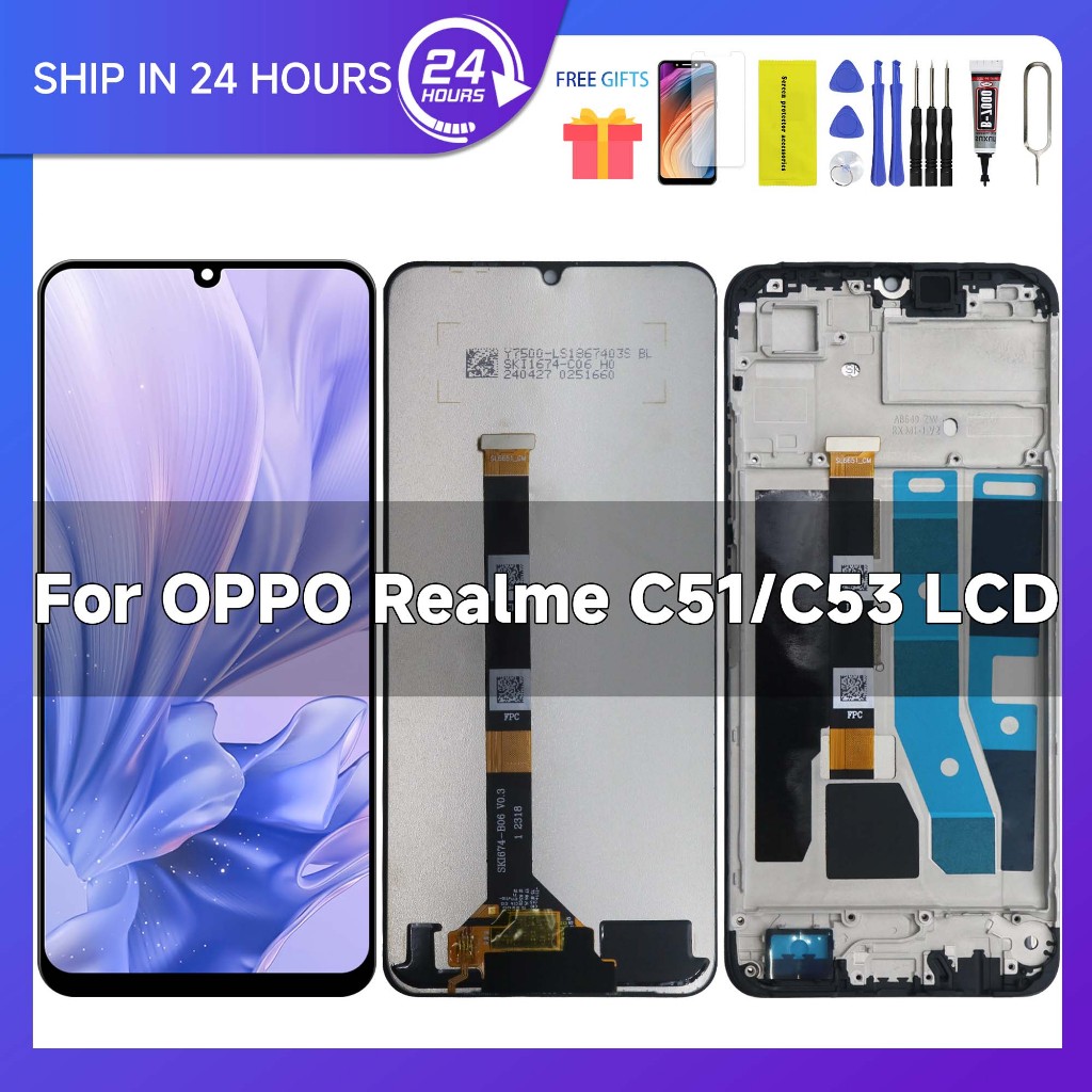 For Oppo Realme C51 C53 N53 C36 C60 / Realme Note 50 LCD Display Touch Screen Digitizer Assembly ...