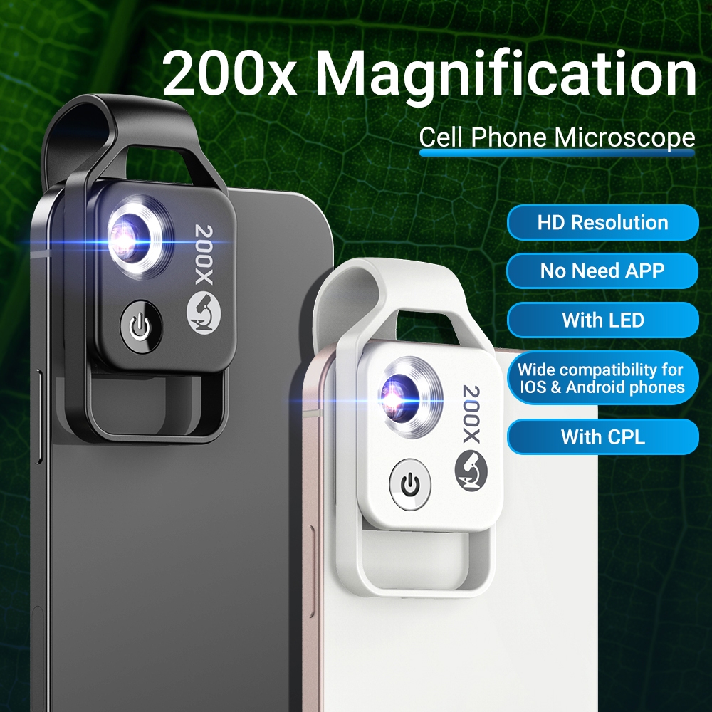APEXEL 200X Phone Camera Microscope Lens HD Powerful Cellphone ...