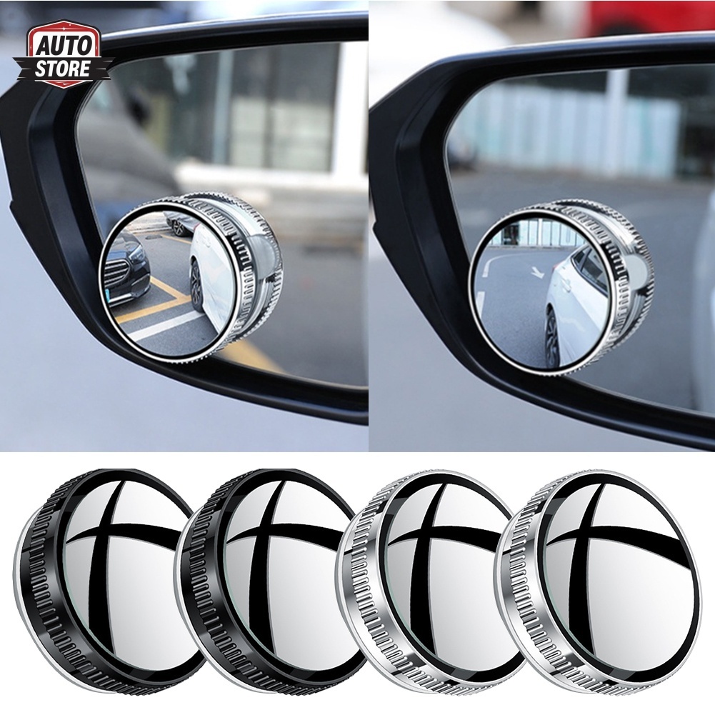 1pair Car Full-vision Adjustable Rear View Round Blind Spot Mirror 360 ...