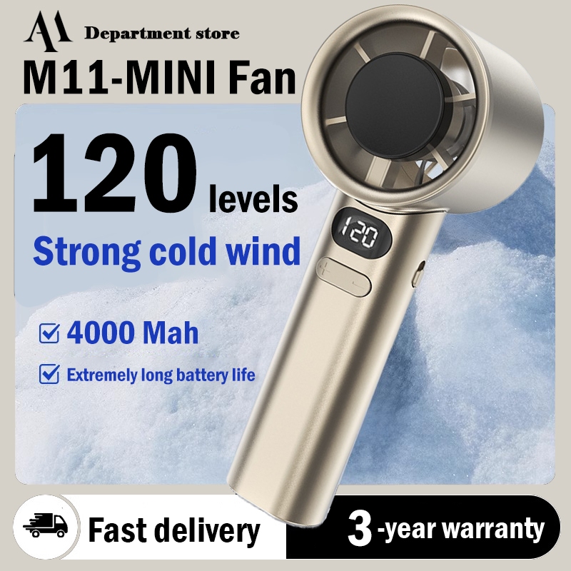 【2025】M11 mini electric fan rechargeable 120 Levels high speed handy ...