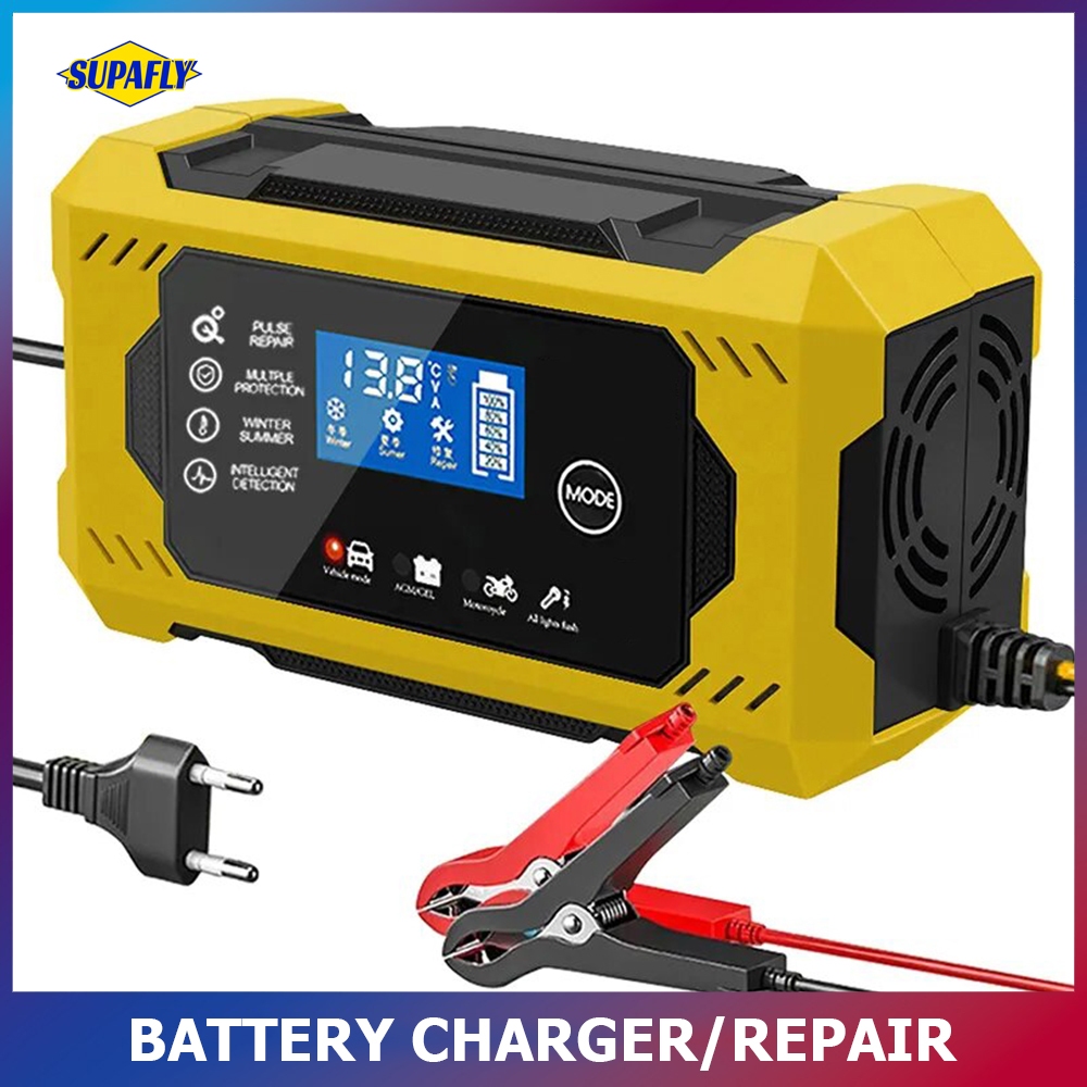SUPAFLY 6A 12V Car Battery Charger and Maintainer Heavy Duty 12 Volts ...