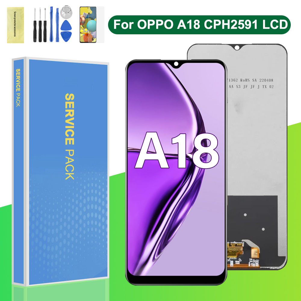 For OPPO A18 LCD CPH2591 Display Digital Touch Screen with Frame ...