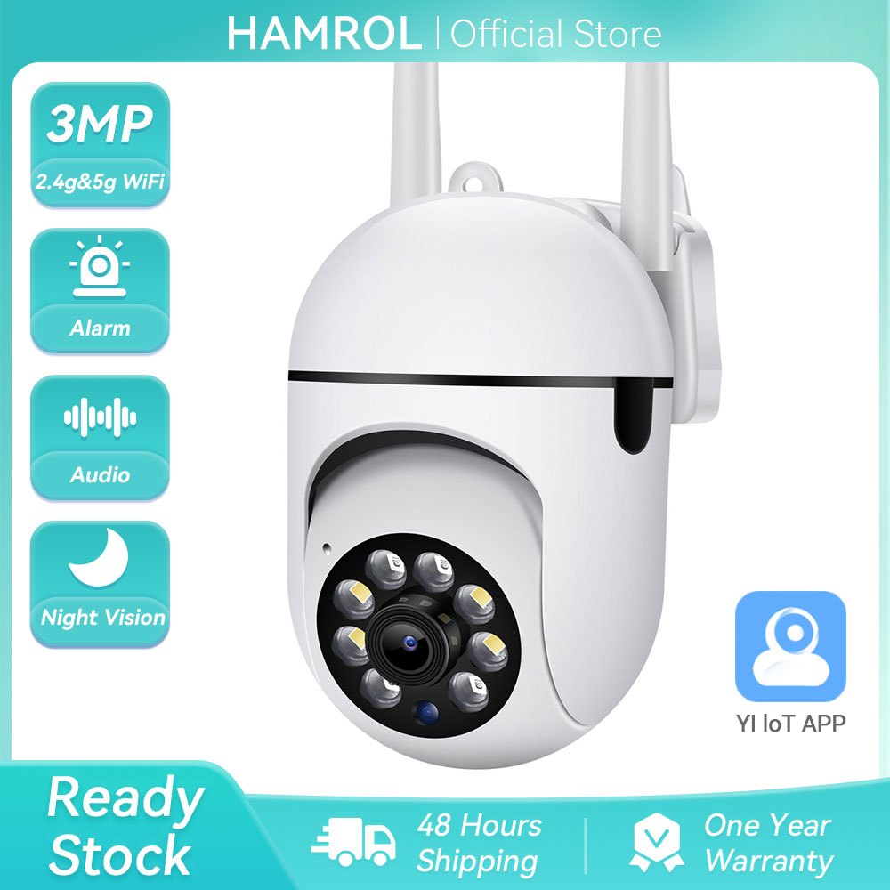 Hamrol 3MP Mini PTZ Camera YI LOT APP 5G Wireless IP Camera Auto ...