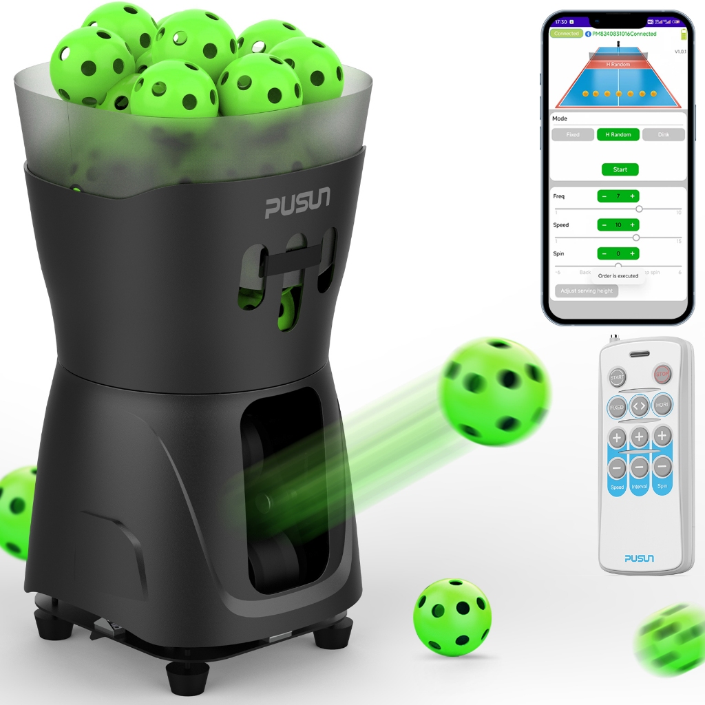 PUSUN PP-MINI Pro Professional Pickleball Machine with APP Control | 45 ...