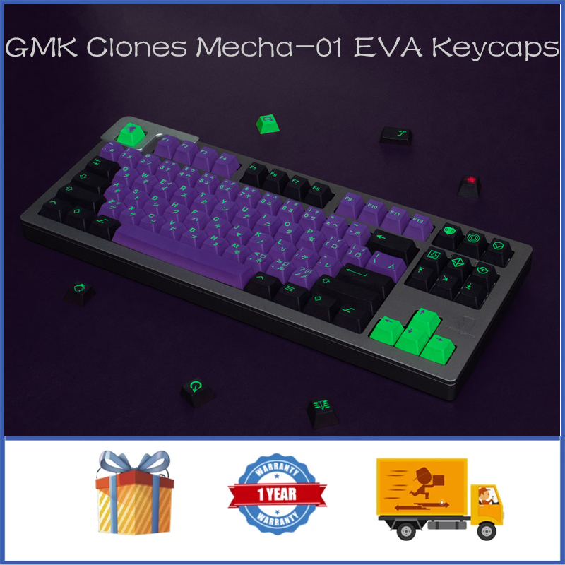 152 Keys GMK Clones Mecha-01 EVA Keycaps Cherry Profile Dye sub ...