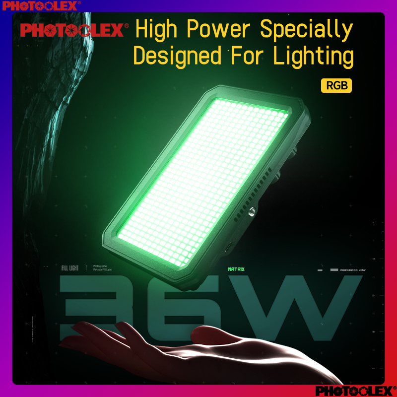 Photoolex Matrix-07RGB 36W Rechargeable Outdoor Full Color Photography ...