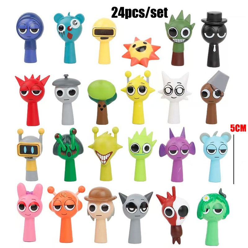 Sprunki Toys 24pcs/set Incredibox Sprunki Action Figure Simon Raddy ...