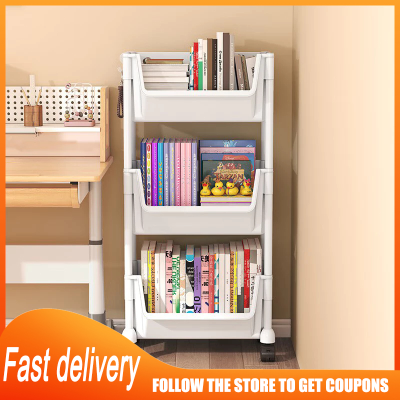 2/3/4/5-layer bookshelf storage rack trolley storage rack kitchen ...