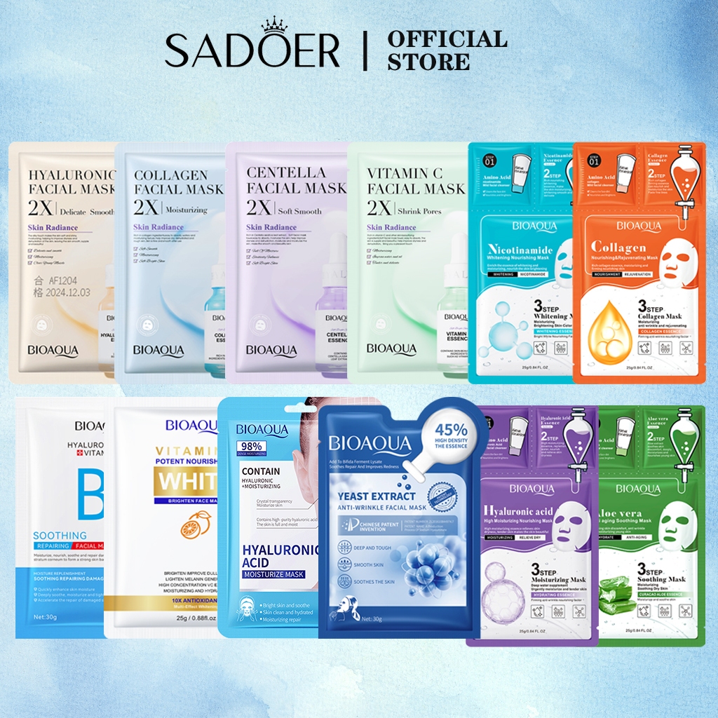 SADOER Sheet Mask Essence Masker Face Glowing Masker Face Bpom Organic ...