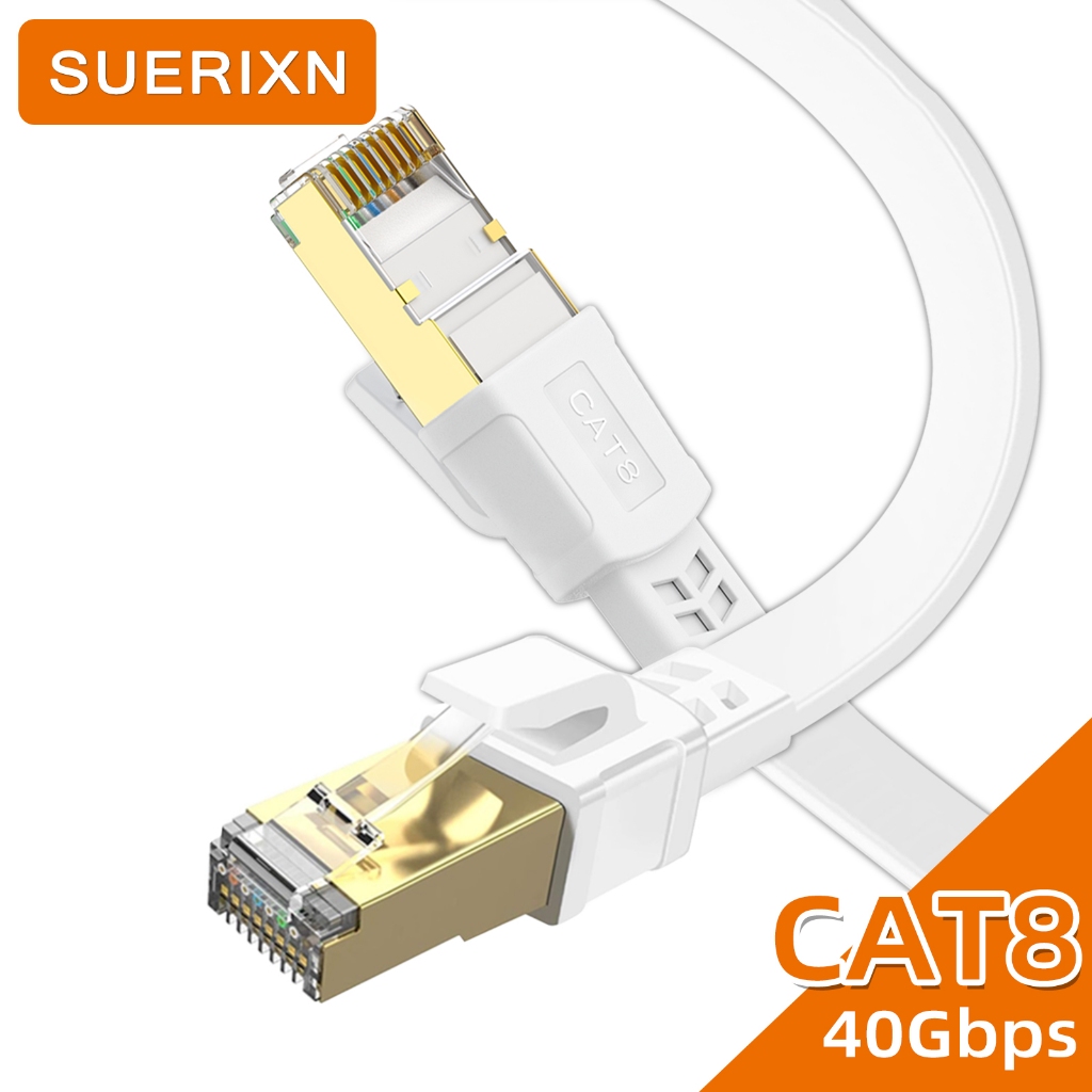 CAT8 Ethernet cable overspeed 40Gbps LAN cable 1.64 ft -6.56 ft white ...