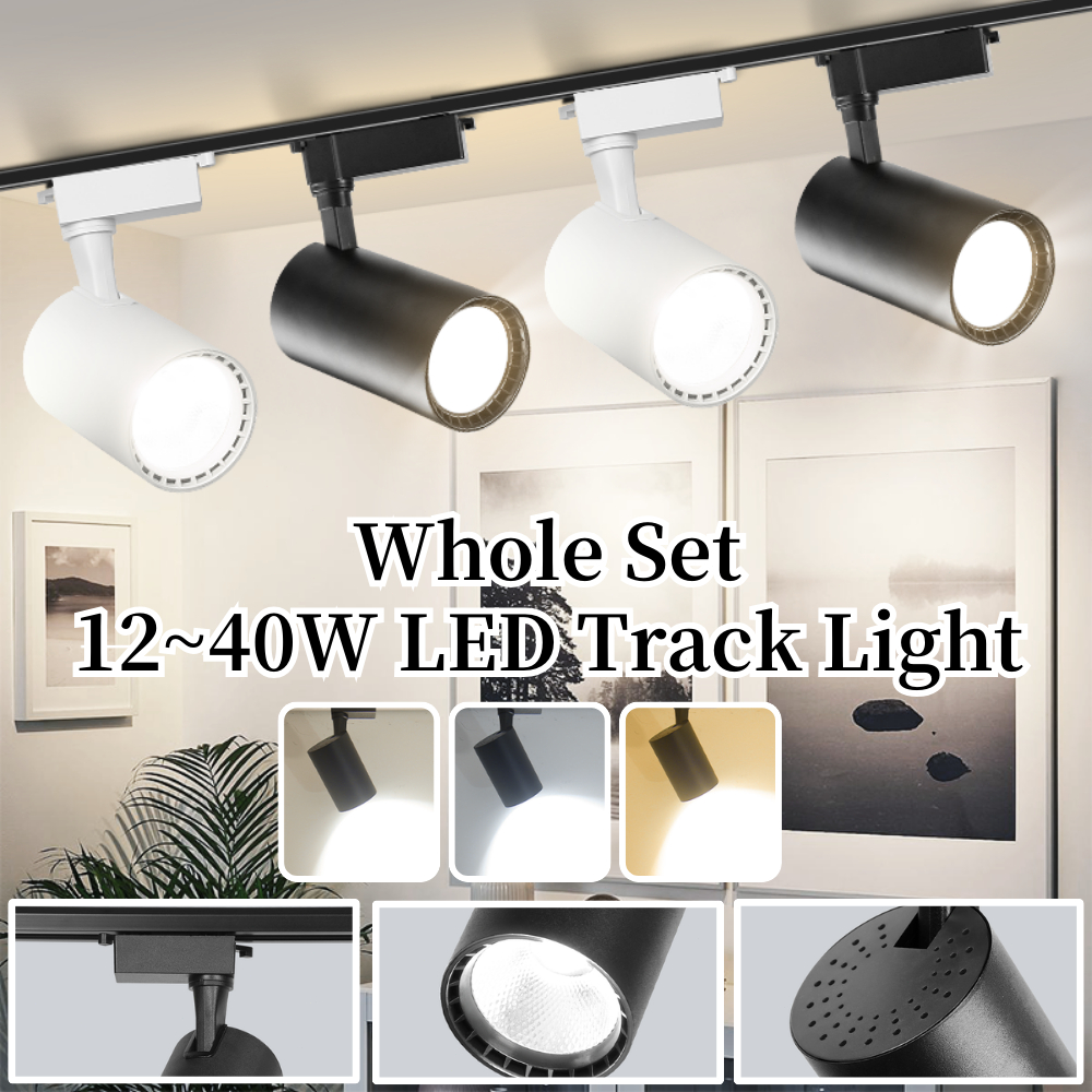 4/6/8PCS Set Track Light Rail COB Spot Light 12/20/30/40W LED Ceiling ...
