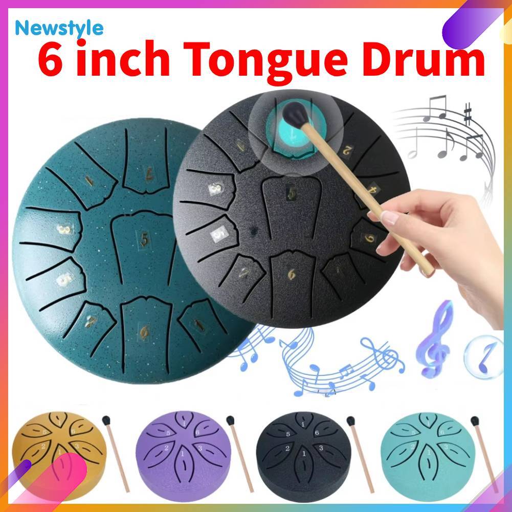 6'' Tongue Drum 11 Tune Musical Instrument Steel Notes D Major Hand ...