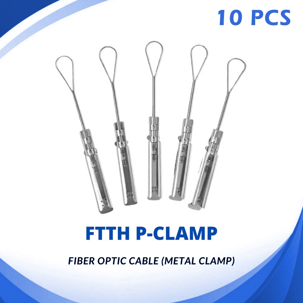 10PCS FTTH Fiber Optic Drop P Clamp Suspension Wire Clamp Tensioner ...