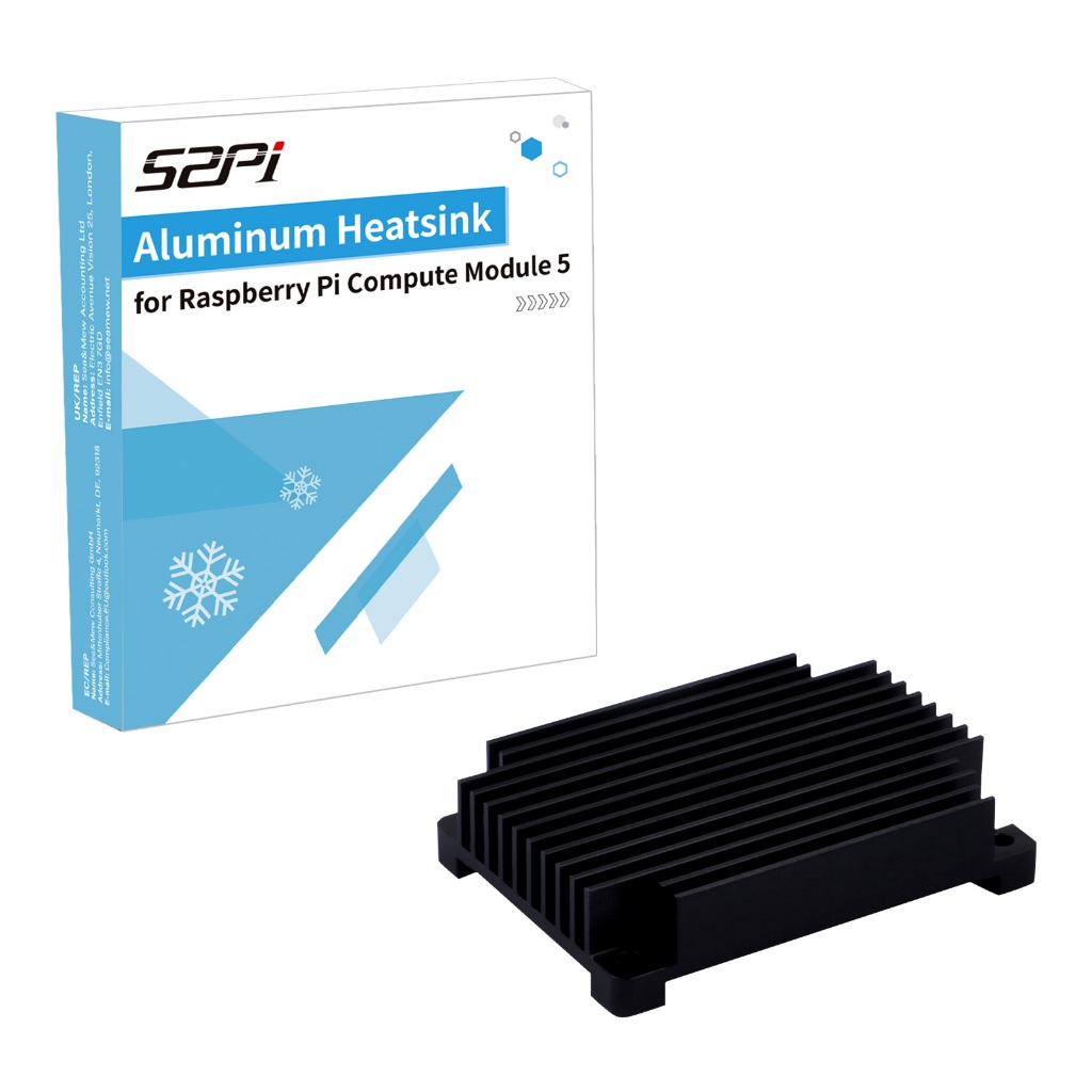 52Pi Aluminum Alloy CNC Heatsink For Raspberry Pi CM5, Passive Cooling ...