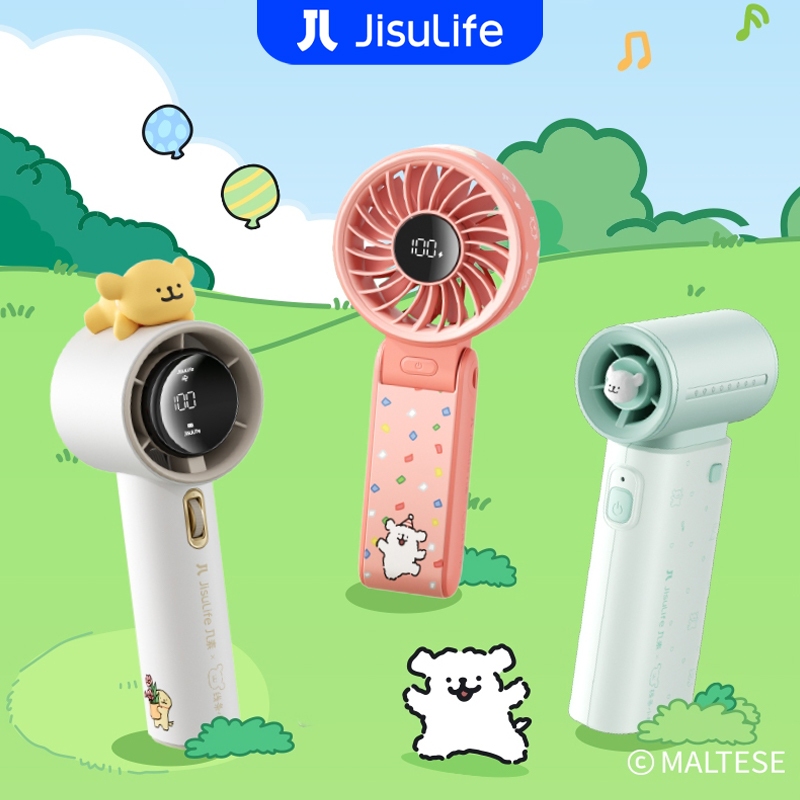 JISULIFE X MALTESE Mini Fan Protable Rechargeable Handheld Turbo Fan ...