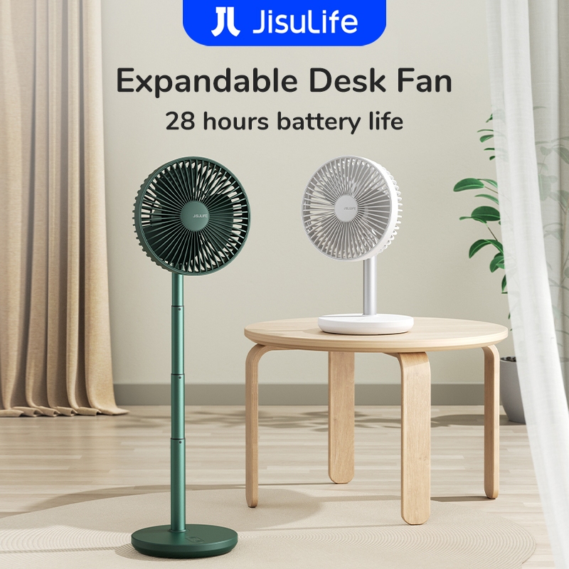 JISULIFE Table Fan Life7 Rechargeable Table Fan 8000mAh Battery Strong ...