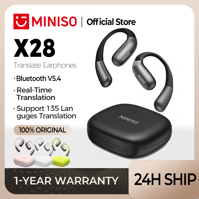 MINISO X28 AI Smart Real-Time Translation Wireless Earphones Bluetooth ...