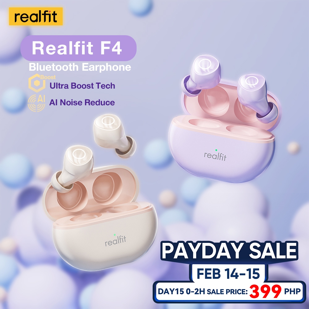 Realfit F4 AI Active Noise Cancelling Bluetooth Earphone Colorful Cute ...