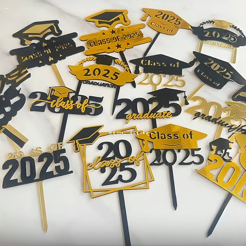 Class of 2025 Acrylic Cake Topper, Congratulations 2025 Graduation Cake ...