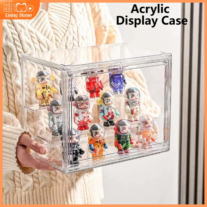 Acrylic Display Case Boxes Popmart Toy Storage Organizer Stackable ...