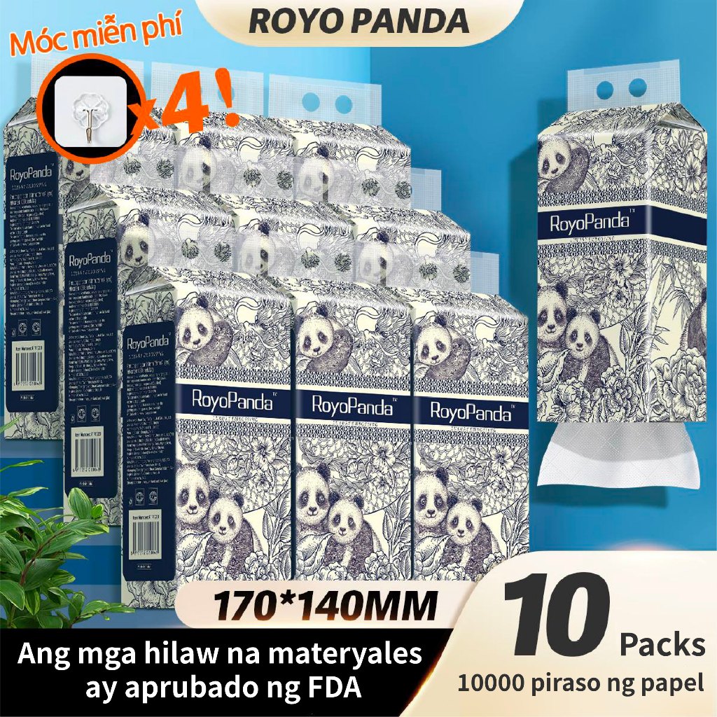 【5/10 Packs】Royo Panda tissue Hanging Tissue Soft Deluxe Comfortable ...