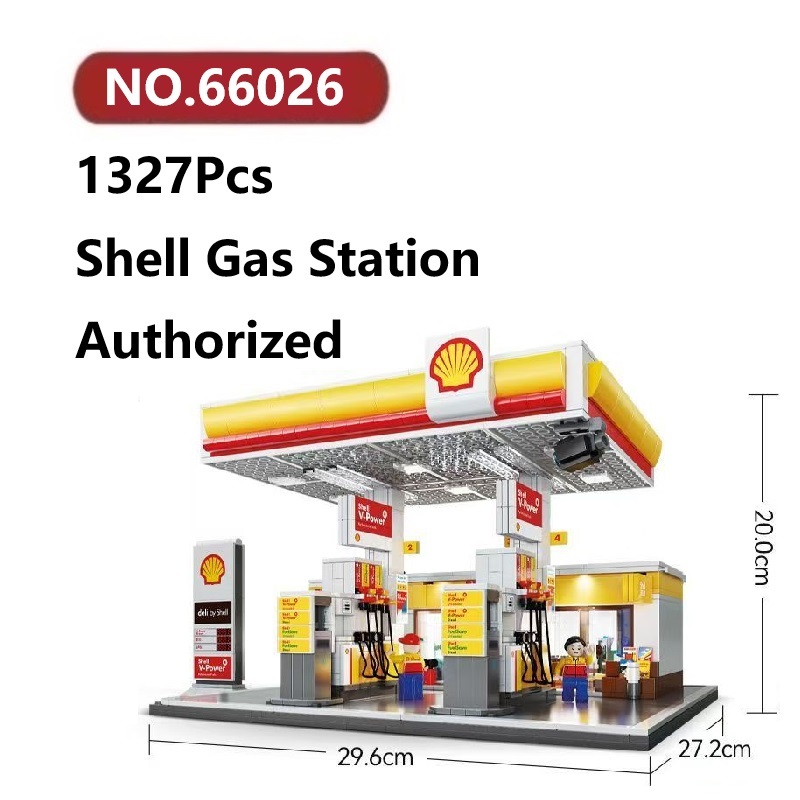 Shell Gas Station Building Blocks 1327 Pcs CADA Architecture Bricks Toy ...