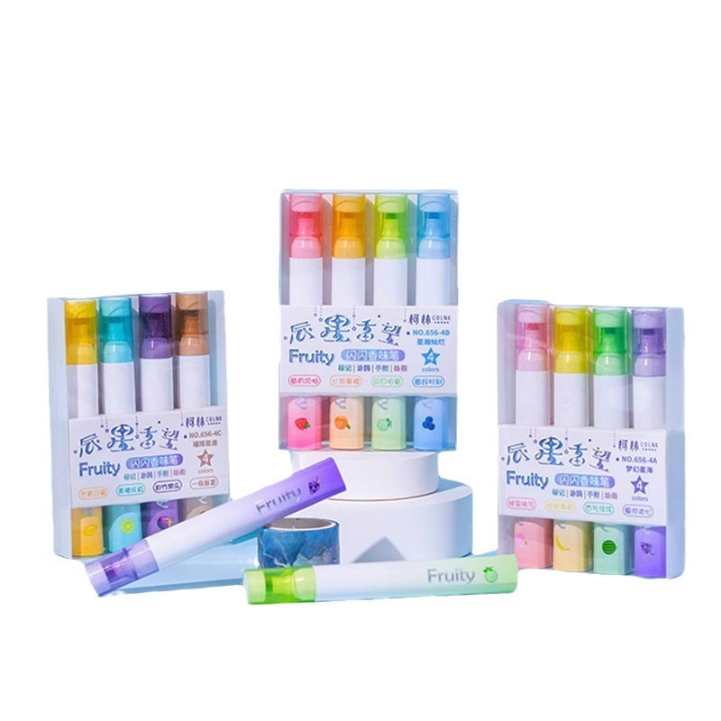 Sparkling Fragrance Fluorescent Marking Pen Students Sparkling Marking ...