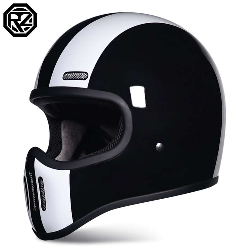 ORZ motorcycle retro helmet fiberglass material cruising heavy ...