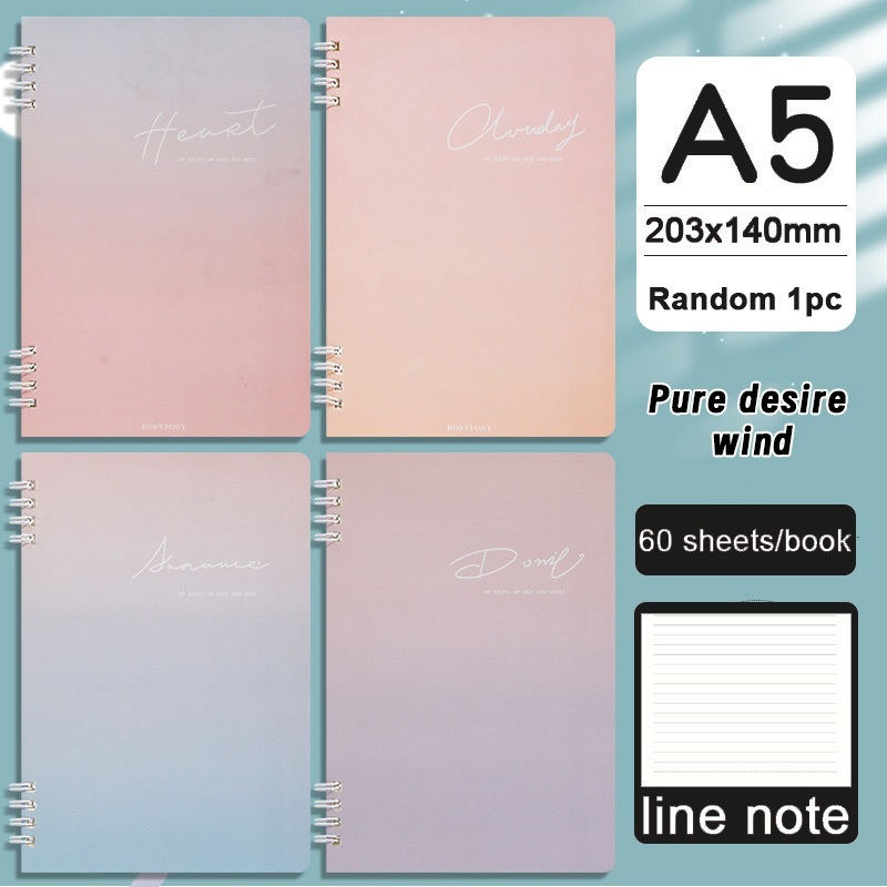 Thick A5 60 sheets coil notebook hardcover spiral notepad spiral ...