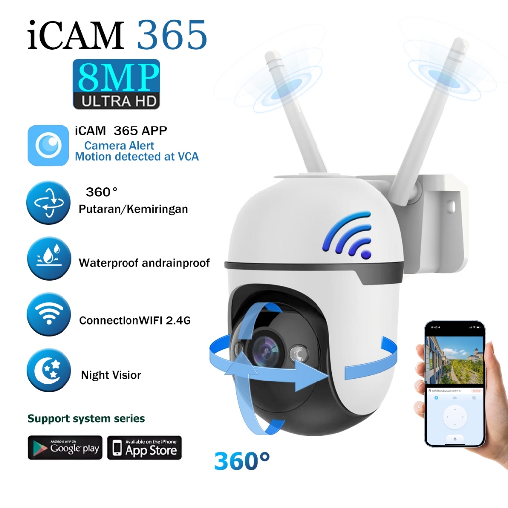 WIFI Camera Waterproof Outdoor Camera Color Night Vision Home Camera ...