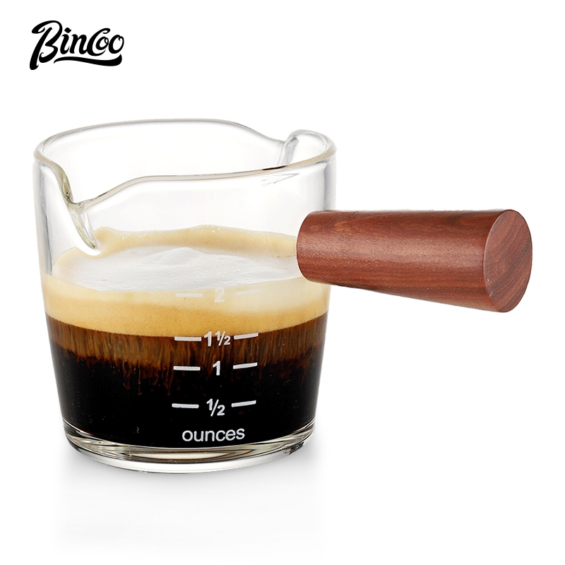 BINCOO Coffee Glass Creamer with Scale Espresso Extraction Measuring ...